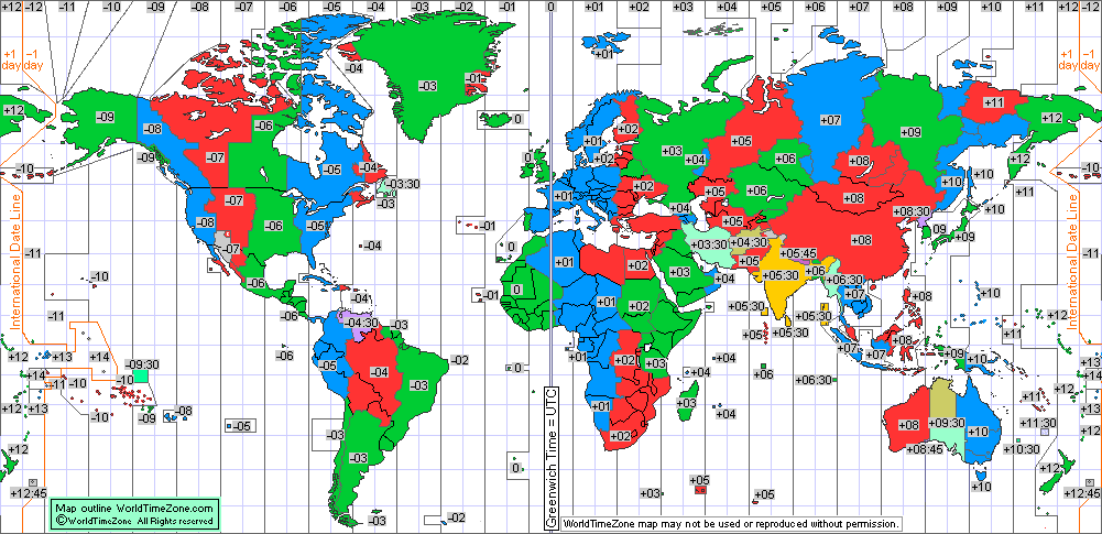 Standard Time Zone Chart Of The World From World Time Zone Corrected On 