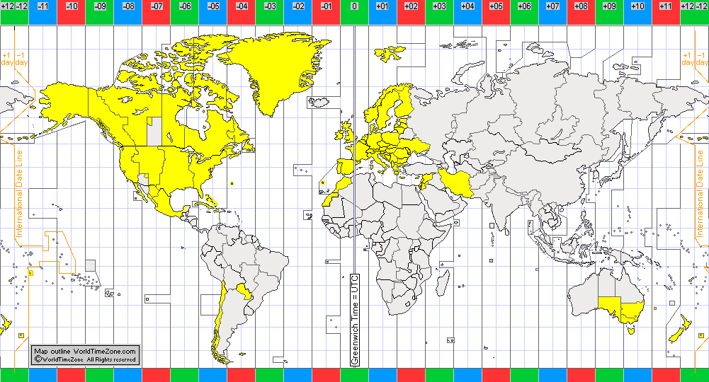 History Of The Daylight Saving Time DST Summer Time Charts Of The World History Of The Daylight Saving Time DST Summer Time Charts Of The World